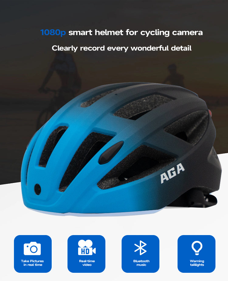 Smart helmet|camera helmet|Cycling helmet|with 1080p 30fps or 2k 60fps ...